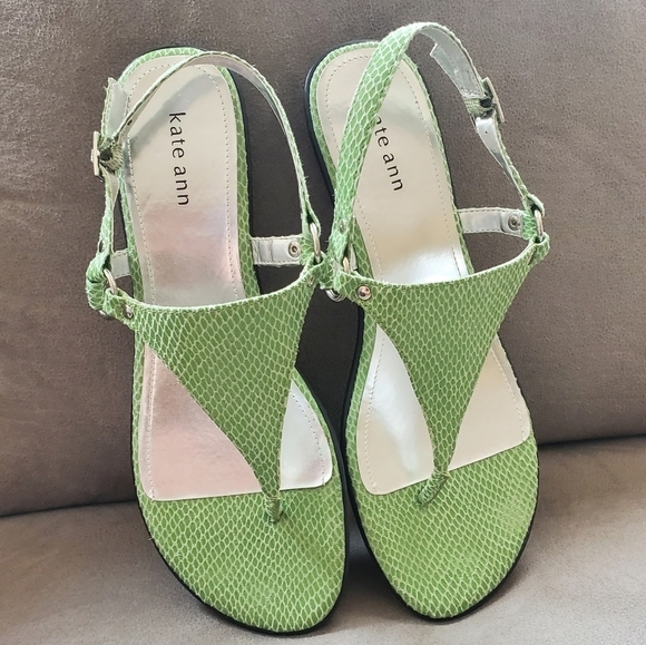 Kate Ann | Shoes | Kate Ann Vesper Faux Snake Print Green Slingback ...